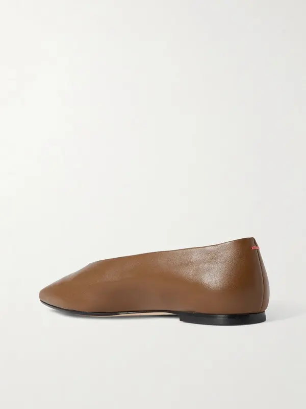AeydĒ Betty Leather Ballet Flats - Brown
