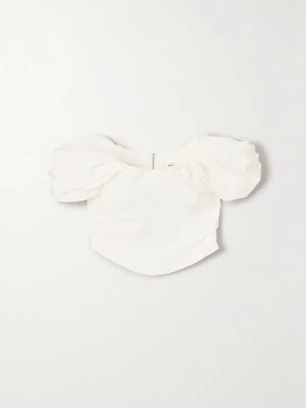 A.L.C. Nora Off-the-shoulder Cotton-blend Top - White