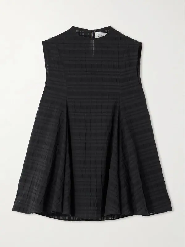 ABADIA Checked Gauze Top