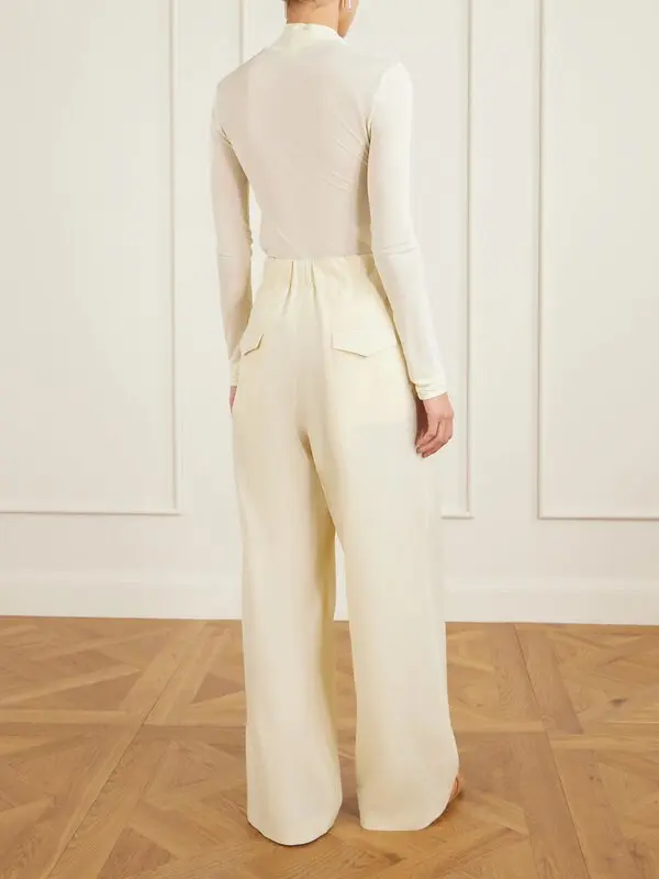 JIL SANDER Wool-ripstop Wide-leg Pants