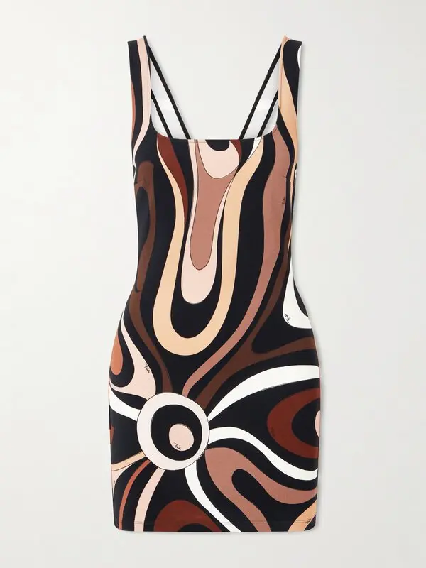 Emilio Pucci Marmo Printed Jersey Mini Dress