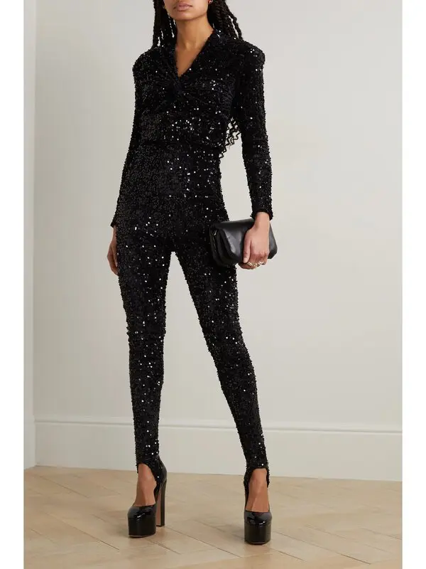 RICHARD QUINN Twist-front Sequined Stirrup Jumpsuit