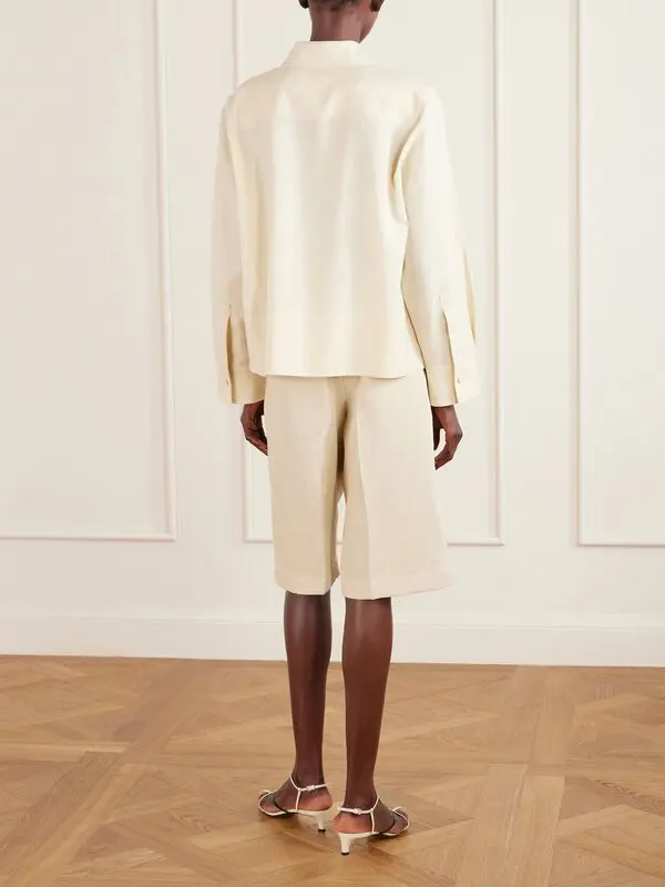 JIL SANDER Cropped Wool-ripstop Shirt