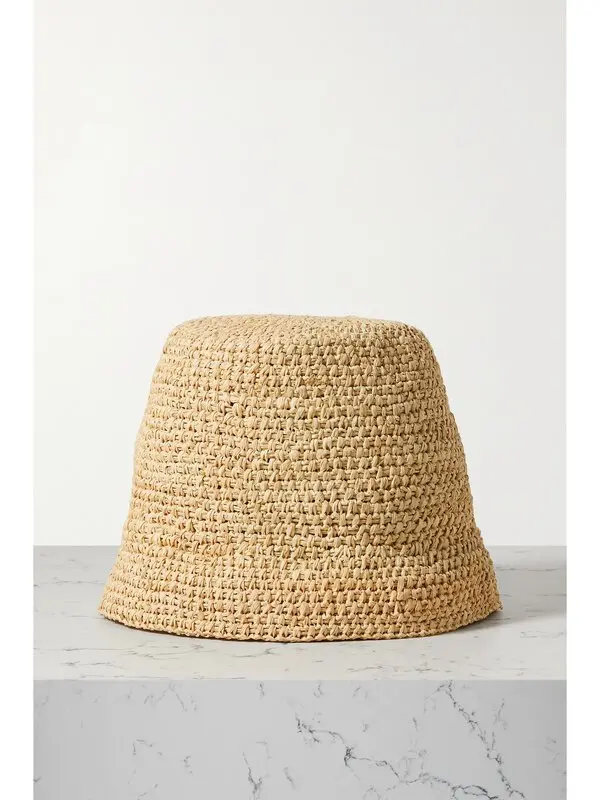 Jacquemus Ficiu Embroidered Raffia Bucket Hat
