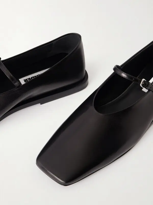 JIL SANDER Leather Mary Jane Ballet Flats