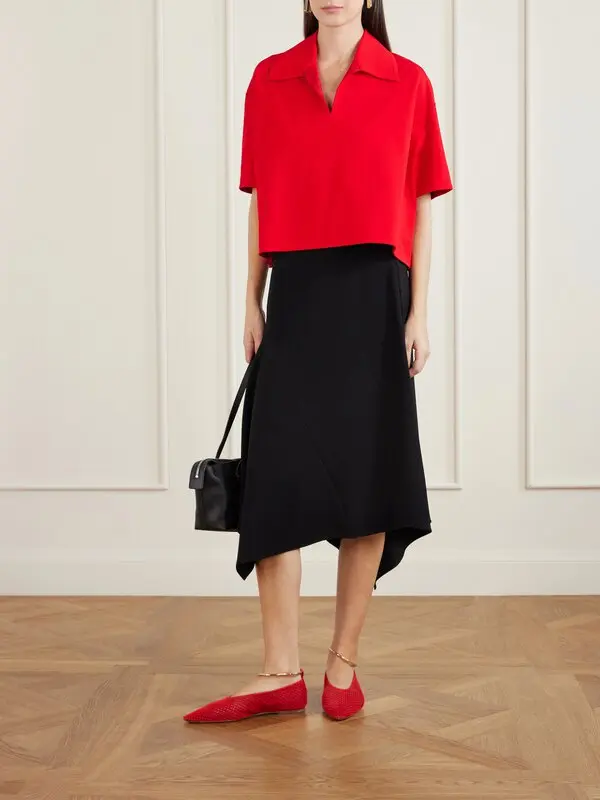 JIL SANDER Laser-cut Suede Ballet Flats
