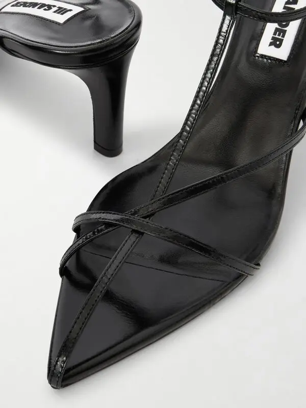 JIL SANDER Leather Strappy Sandals - Black