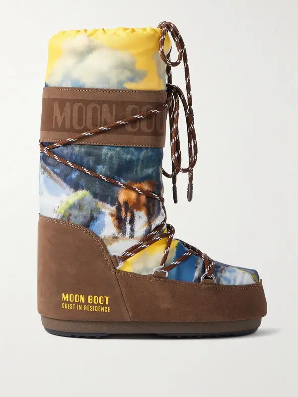 Moon Boot Guest In Residence Icon Postcard Printed Snow Boots - Brown
