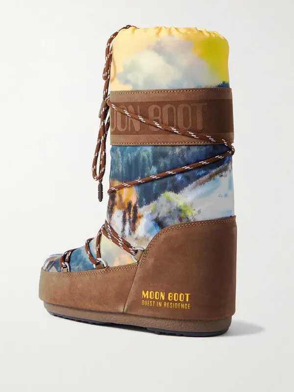 Moon Boot Guest In Residence Icon Postcard Printed Snow Boots - Brown