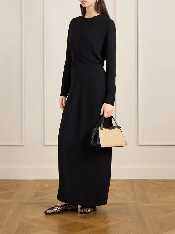 JIL SANDER Dune Leather And Raffia Shoulder Bag