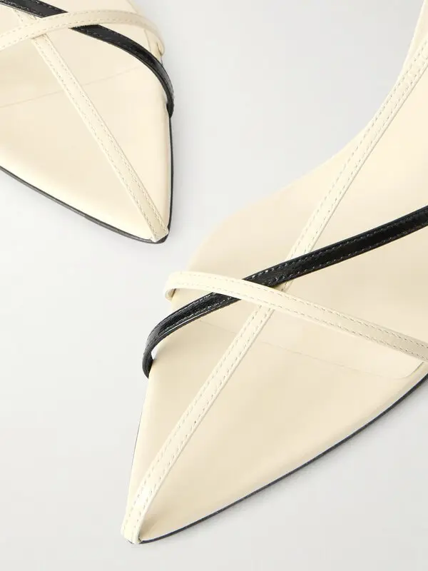 JIL SANDER Two-tone Leather Slingback Sandals - Neutrals