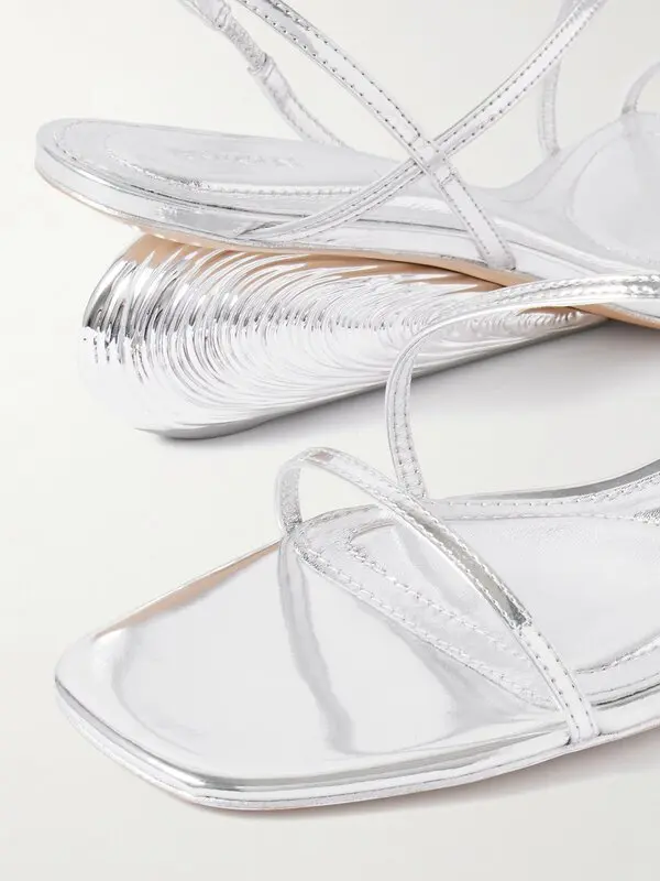Simkhai Bridget Metallic Leather Wedge Sandals