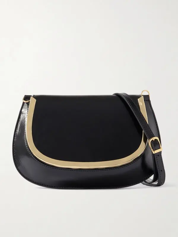 Simkhai Logan Gold-tone Leather Shoulder Bag - Black
