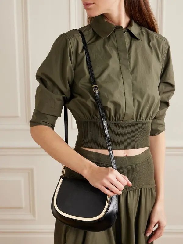 Simkhai Logan Gold-tone Leather Shoulder Bag - Black