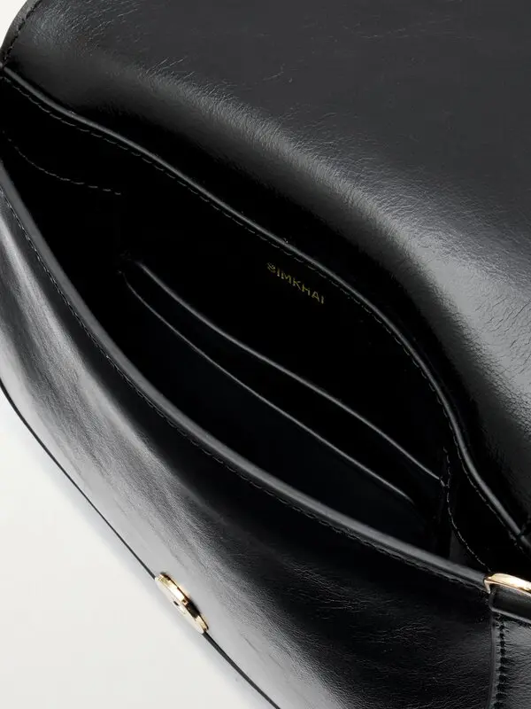 Simkhai Logan Gold-tone Leather Shoulder Bag - Black
