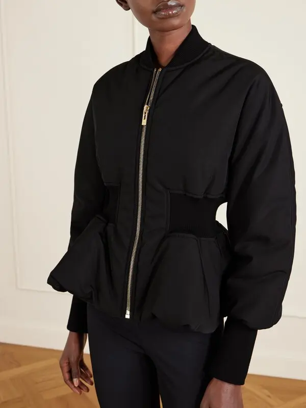 Alaïa Peplum Shell Bomber Jacket