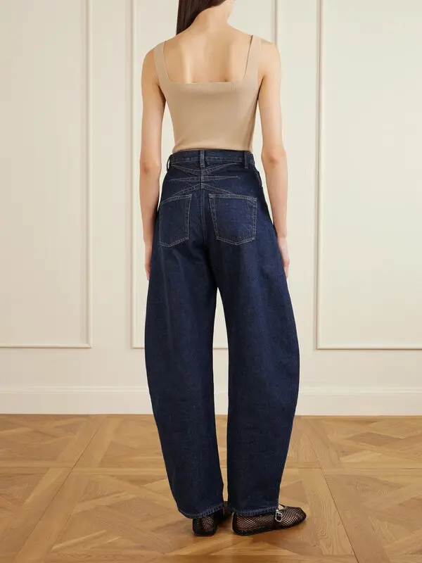 Alaïa High-rise Barrel-leg Jeans - Blue