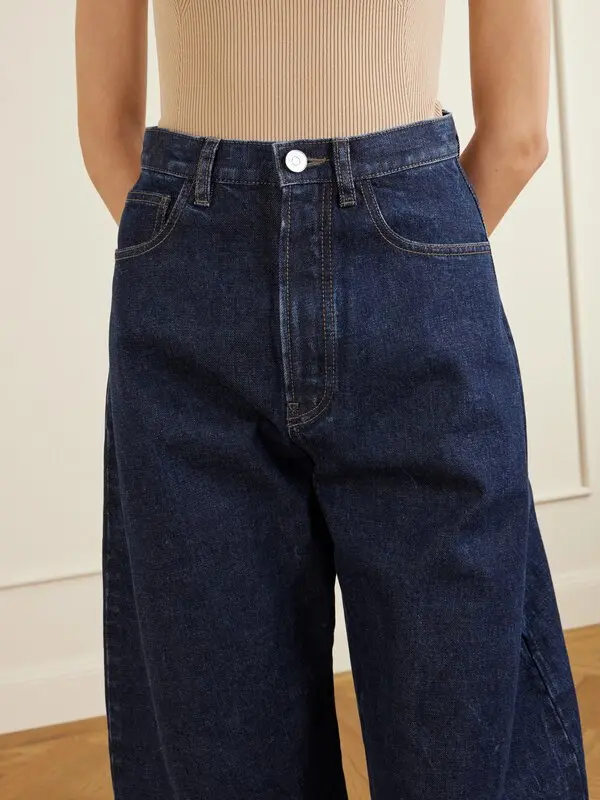 Alaïa High-rise Barrel-leg Jeans - Blue