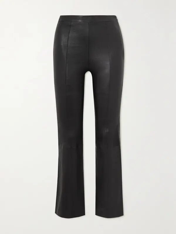 Sprwmn Paneled Leather Flared Pants