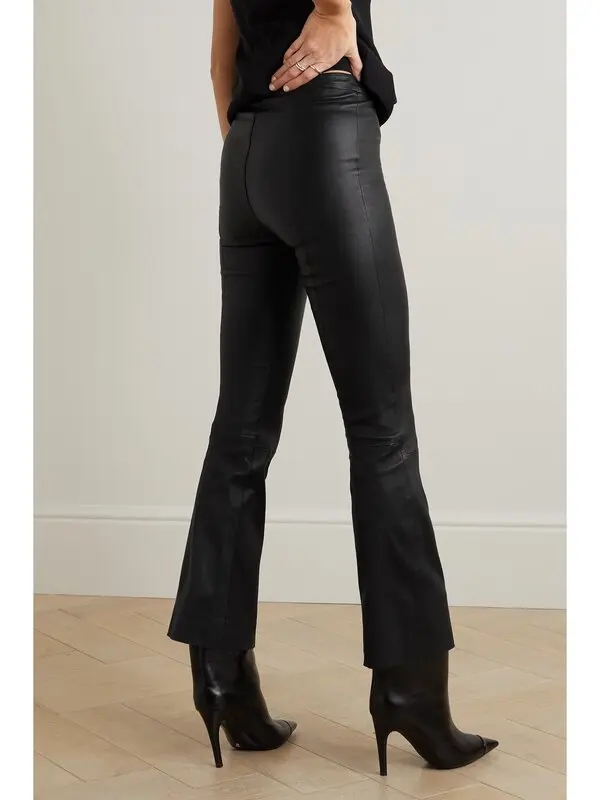 Sprwmn Paneled Leather Flared Pants