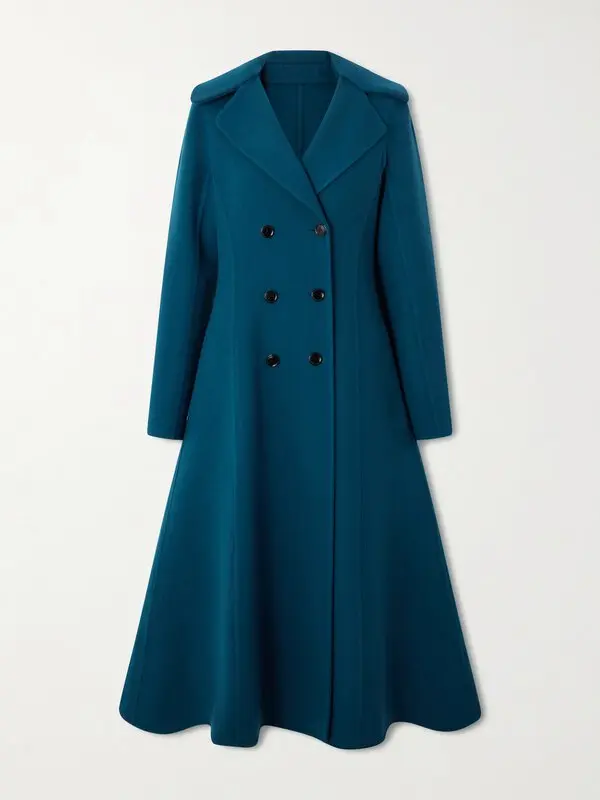 Alaïa Double-breasted Wool Coat - Blue