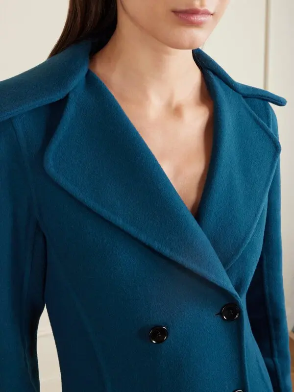 Alaïa Double-breasted Wool Coat - Blue