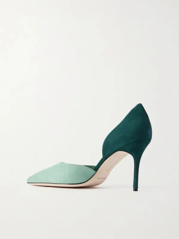 Manolo Blahnik Taylerbinu 90 Suede Pumps - Green