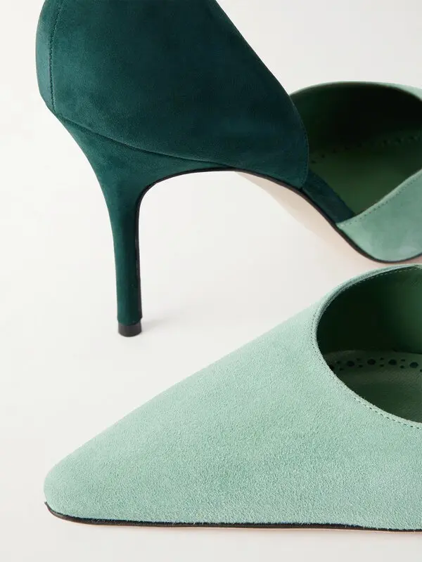 Manolo Blahnik Taylerbinu 90 Suede Pumps - Green