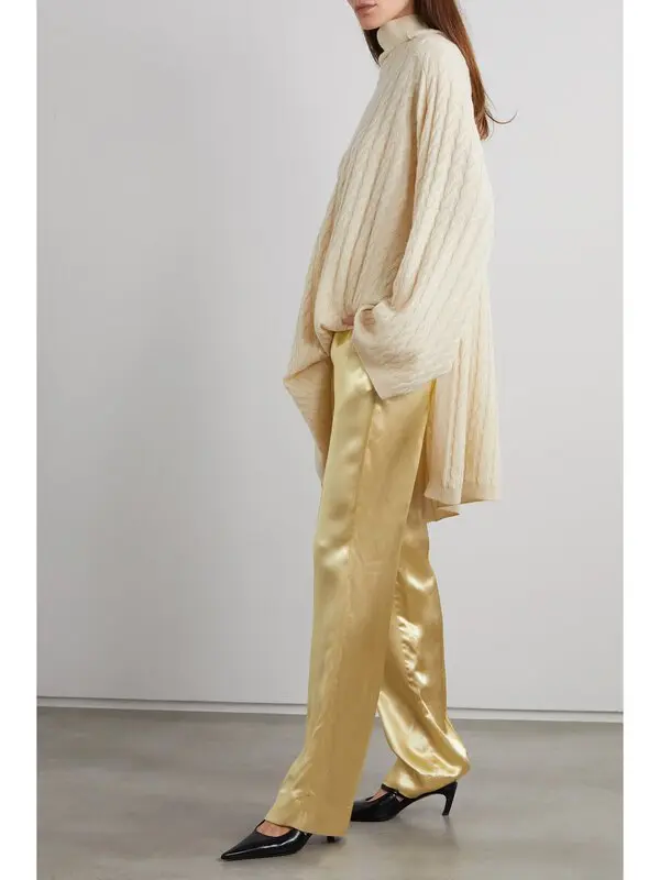 Victoria Beckham Satin Straight-leg Trousers