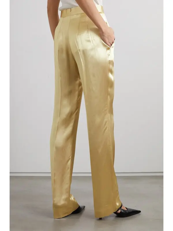 Victoria Beckham Satin Straight-leg Trousers