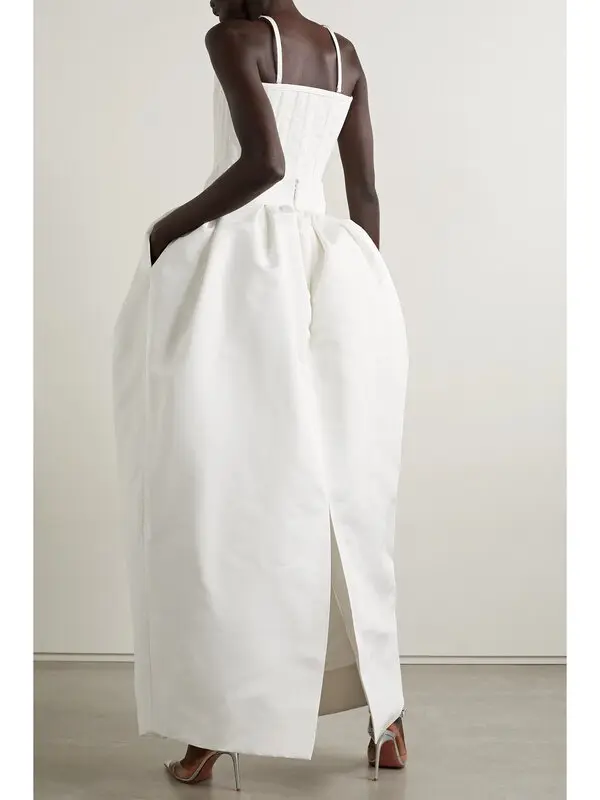 Christopher John Rogers Gathered Silk-faille Maxi Skirt