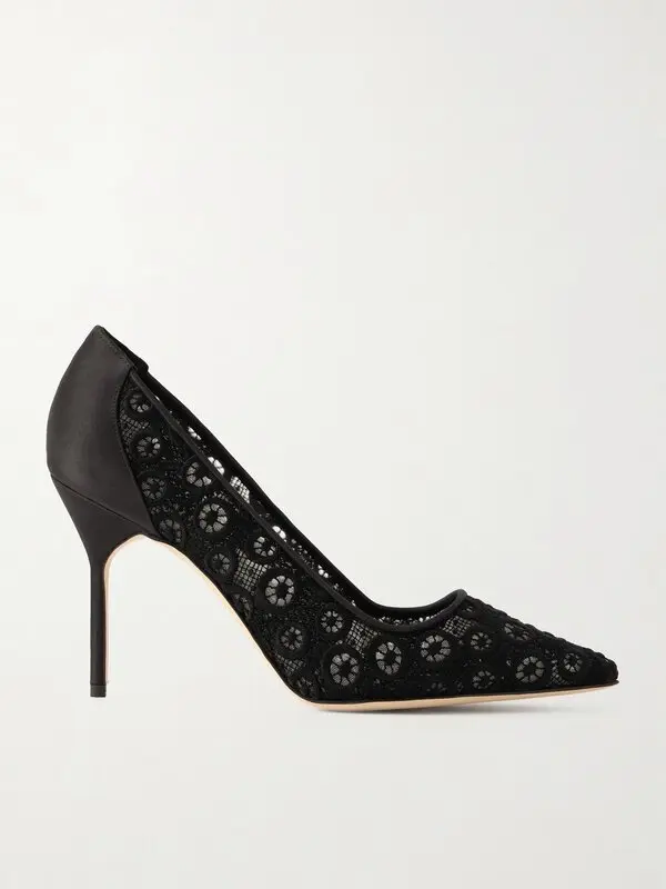Manolo Blahnik Bb 90 Lace Pumps