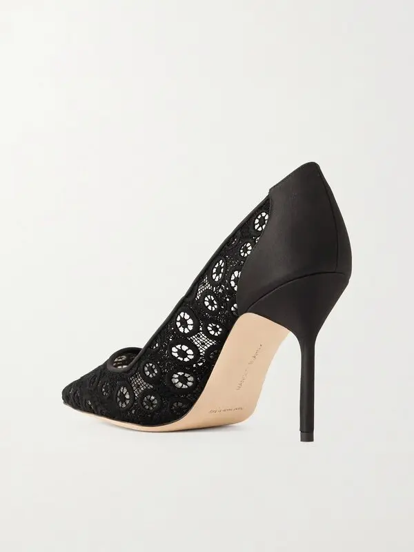 Manolo Blahnik Bb 90 Lace Pumps