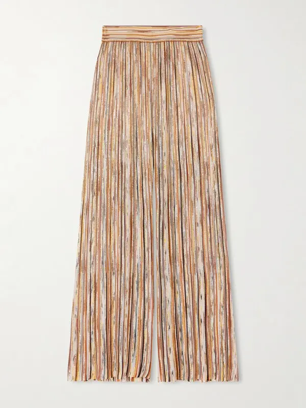 Missoni Embellished Crochet-knit Pants - Brown
