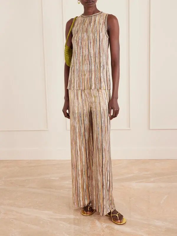 Missoni Embellished Crochet-knit Pants - Brown