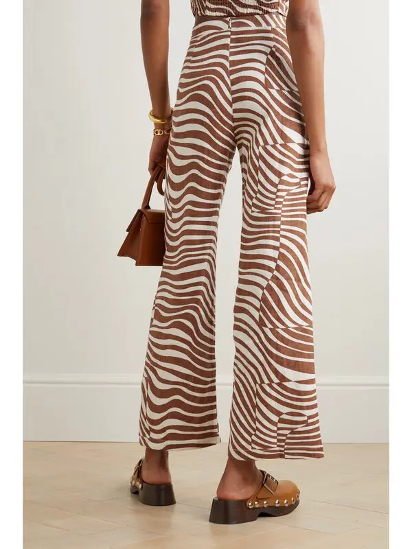 Faithfull The Brand Sibyl Printed Linen Straight-leg Pants