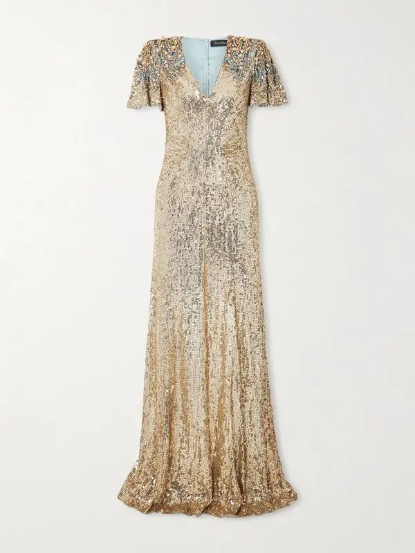 Jenny Packham Manon Embellished Mesh Gown