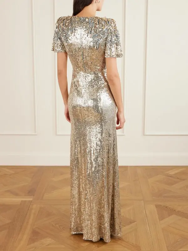 Jenny Packham Manon Embellished Mesh Gown