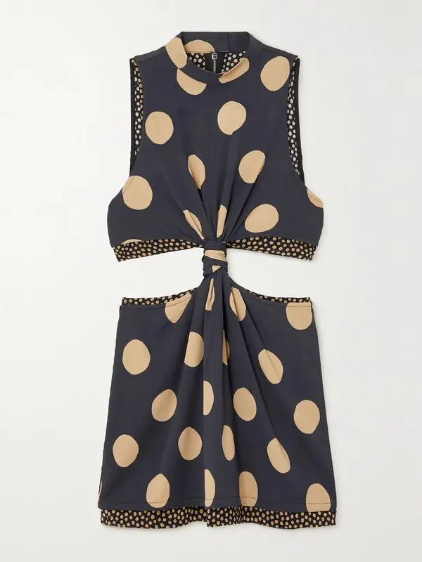Proenza Schouler Cutout Layered Polka-dot Top - Green