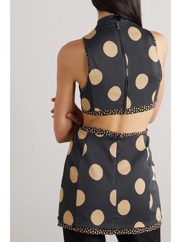 Proenza Schouler Polka Dot Cutout Jersey Top