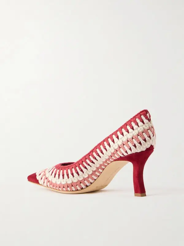 Manolo Blahnik Ombohi 70 Crocheted Pumps