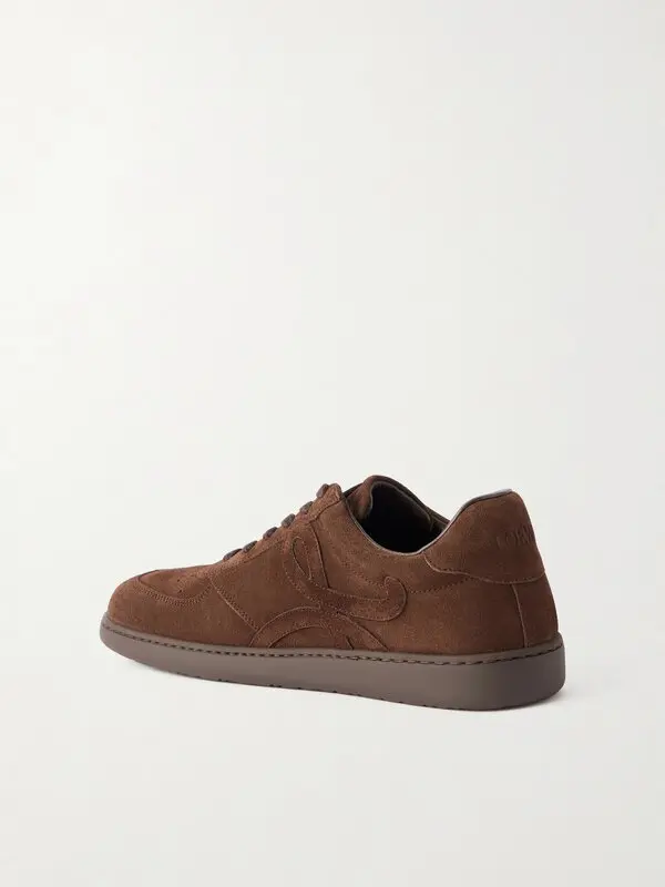 Loewe Jambo Logo-appliquéd Suede Sneakers - Brown