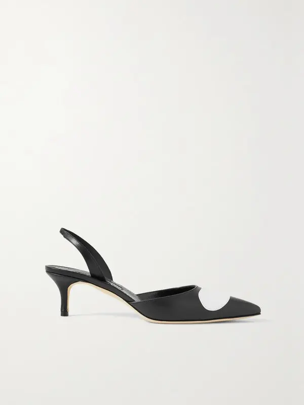 Manolo Blahnik Scusli 50 Two-tone Slingback Pumps