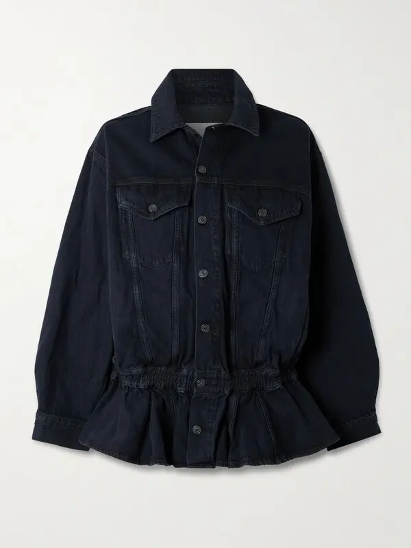 AGOLDE Rubik Denim Peplum Jacket - Blue