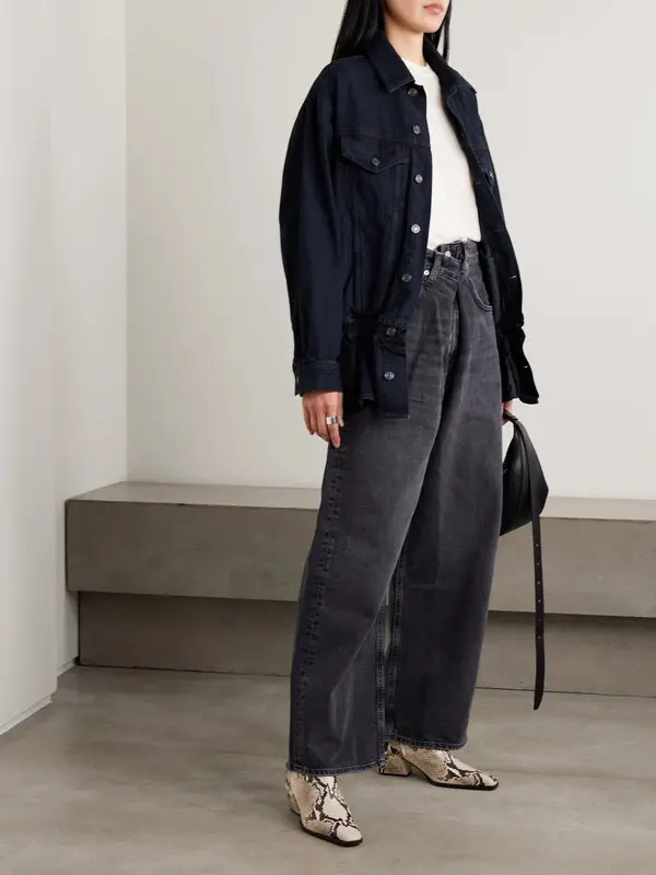 AGOLDE Rubik Denim Peplum Jacket - Blue