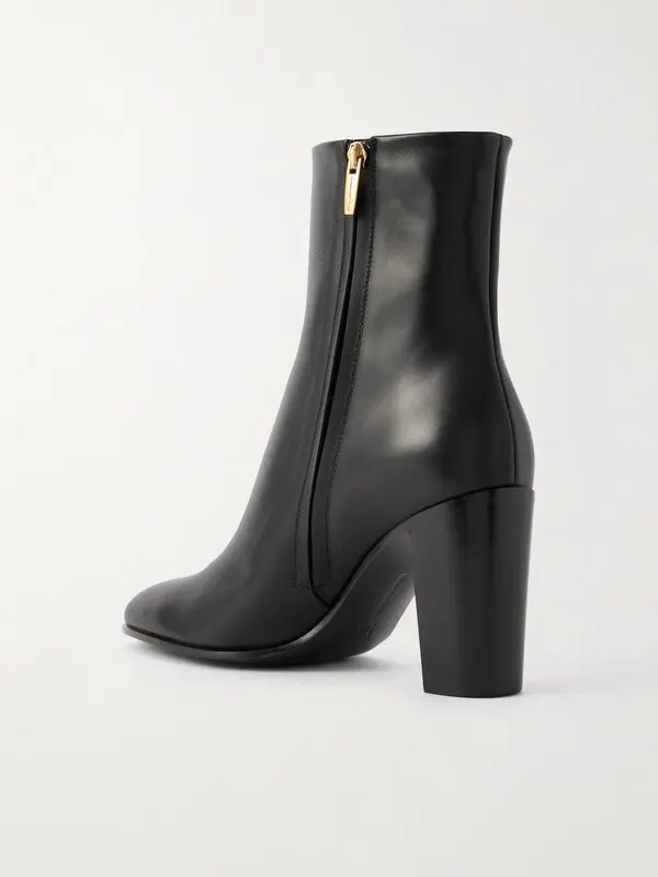 GIANVITO ROSSI Vitello Glove 85 Leather Ankle Boots - Black