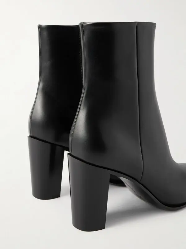 GIANVITO ROSSI Vitello Glove 85 Leather Ankle Boots - Black