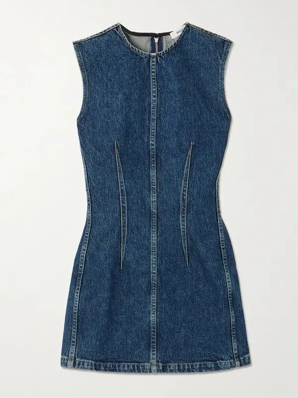 AGOLDE Barton Denim Mini Dress - Blue