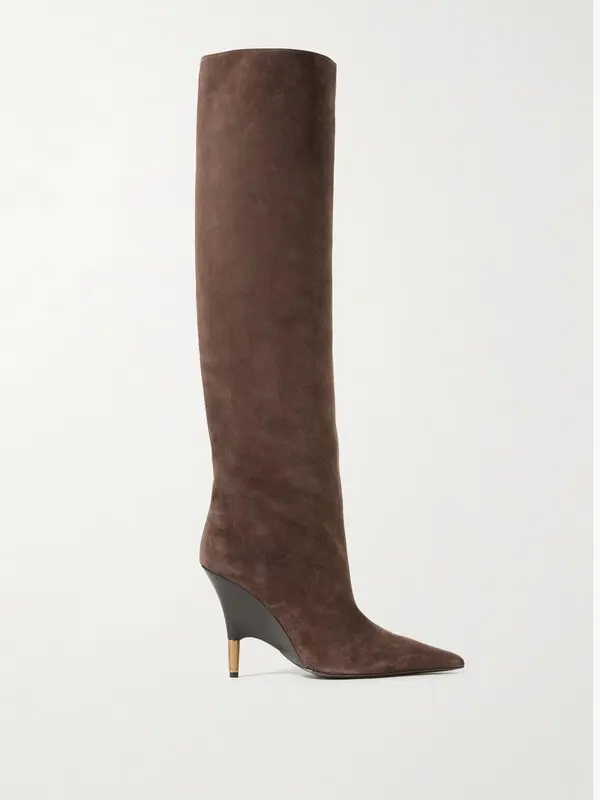 Khaite Bella Knee High Suede Boots