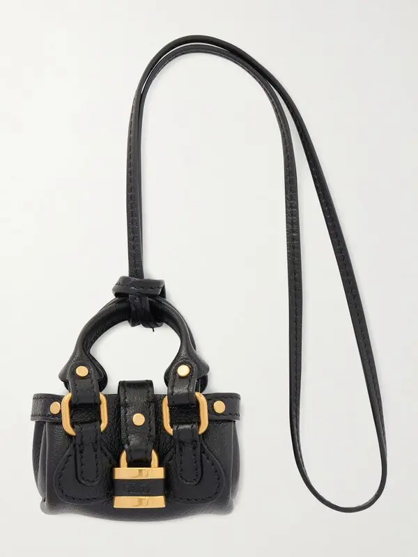 Chloé Mini Paddington Leather Key Chain - Black